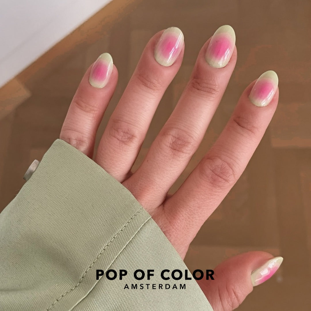 Pop of Color Amsterdam - Gel Nail Wraps - Green Pink Nail Art