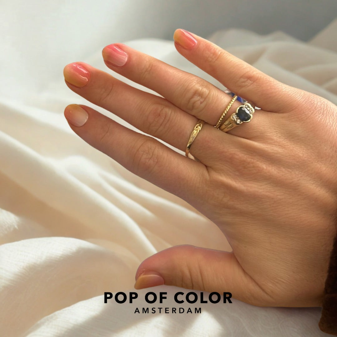Pop of Color Amsterdam - Gel Nail Wraps - Orange Pink Nail Art