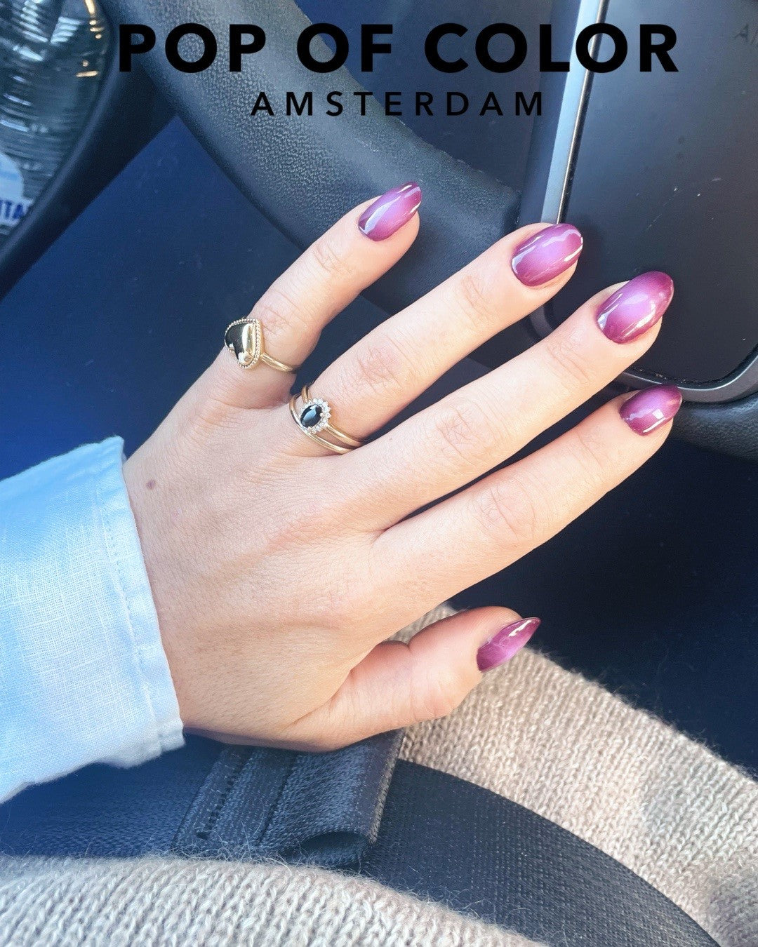 Pop of Color Amsterdam - Gel Nail Wraps - Purple / Light Purple Dot