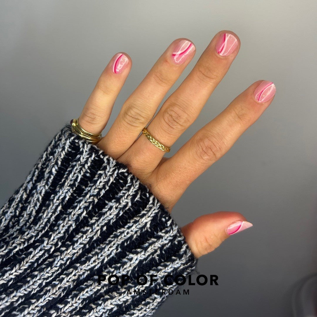 Pop of Color Amsterdam - Gel Nail Wraps - Pink Swirl Nail Art